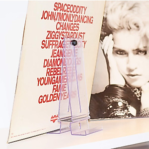 CollectorMount Album Mount 1 Pack Wall Mount Album Frame Brackets or Shelf Stand, Adjustable, Clear to display Vinyl Records