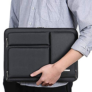 Lacdo 360° Protective Laptop Sleeve Case for 15.6 Inch Acer Aspire 5, E 15, Predator Helios 300, Flagship/ASUS VivoBook 15 / Dell Inspiron 15 / Lenovo Ideapad 330 / Pavilion 15, Computer Bag, Black