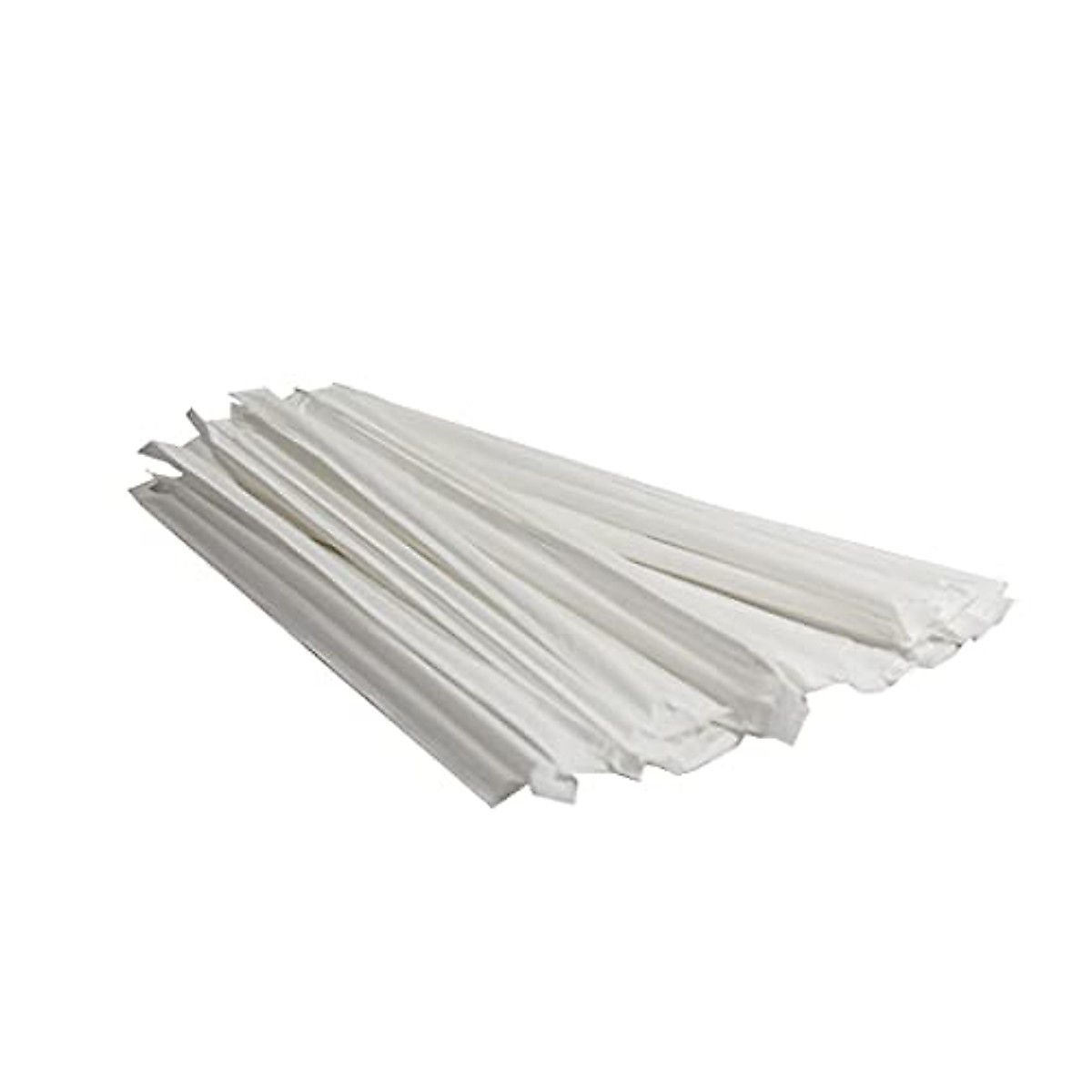 Concession Essentials Disposable Plastic Drinking Straws, 8.0" Giant/300 Count, Individually Wrapped Clear 7.5mm.