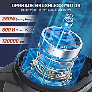 NEQUARE Cordless Vacuum Cleaner,10-in-1 Lightweight Stick Vacuum 25KPA Strong Suction 280W Brushless Motor,45Min Runtime 2500mAh Battery,Handheld Vacuum Cleaner 1.3L Dust Cup&LED Head for Floor Carpet