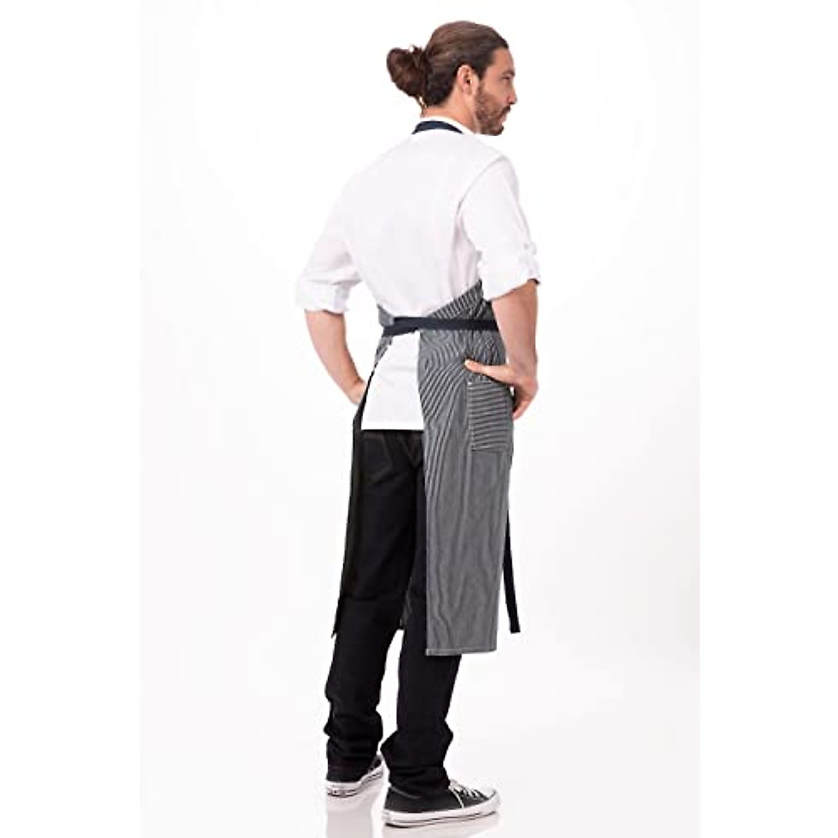 Chef Works Unisex Portland Chefs Bib Apron, Indigo Blue, One Size