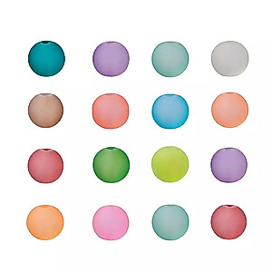 500pcs Frosted Glass Round Spacer Beads 6mm Mixed Color Mini Loose Beads for Necklace Bracelet Jewelry Making Craft DIY Accessories