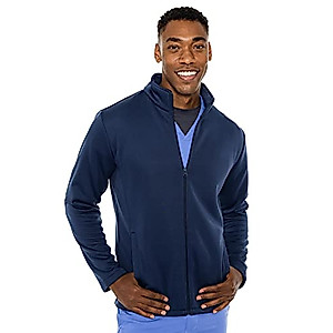 Med Couture Men's Bonded Fleece Jacket, Navy, Large