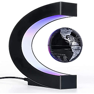 RTOSY Magnetic Levitation Floating Globe with LED Light, Desk Gadget Decor, Fixture Floating Globes & Shade, Cool Tech Gifts for Men/Father/Husband/Boyfriend/Kids/Boss, Gifts for Desk