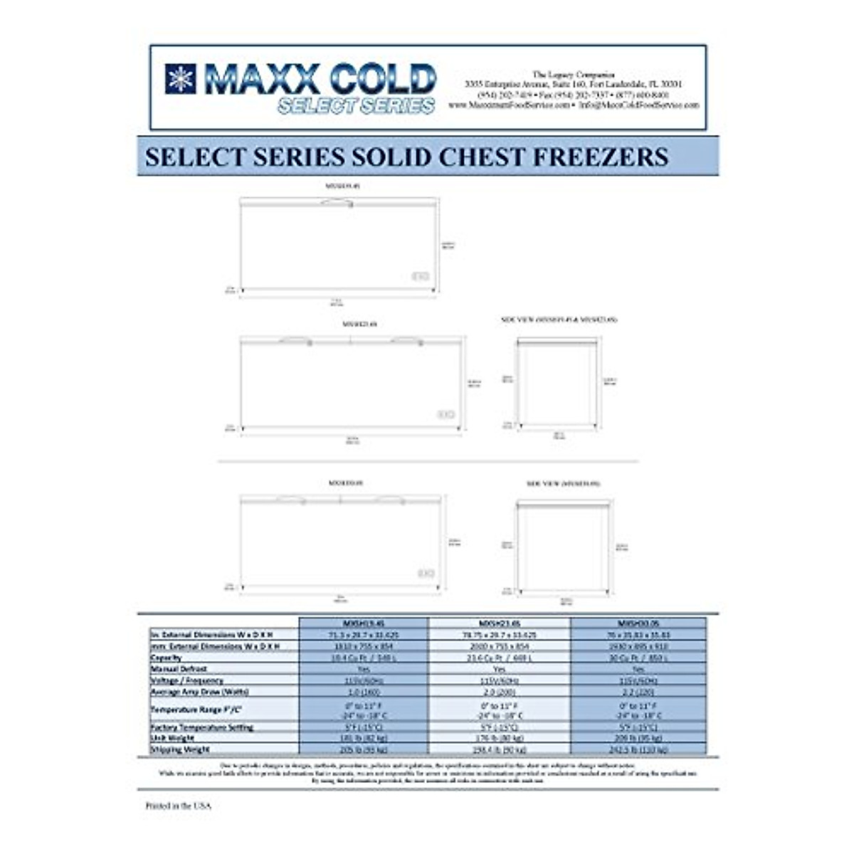 MAXX Cold MXSH19.4S Commercial Sub Zero Chest Freezer, White