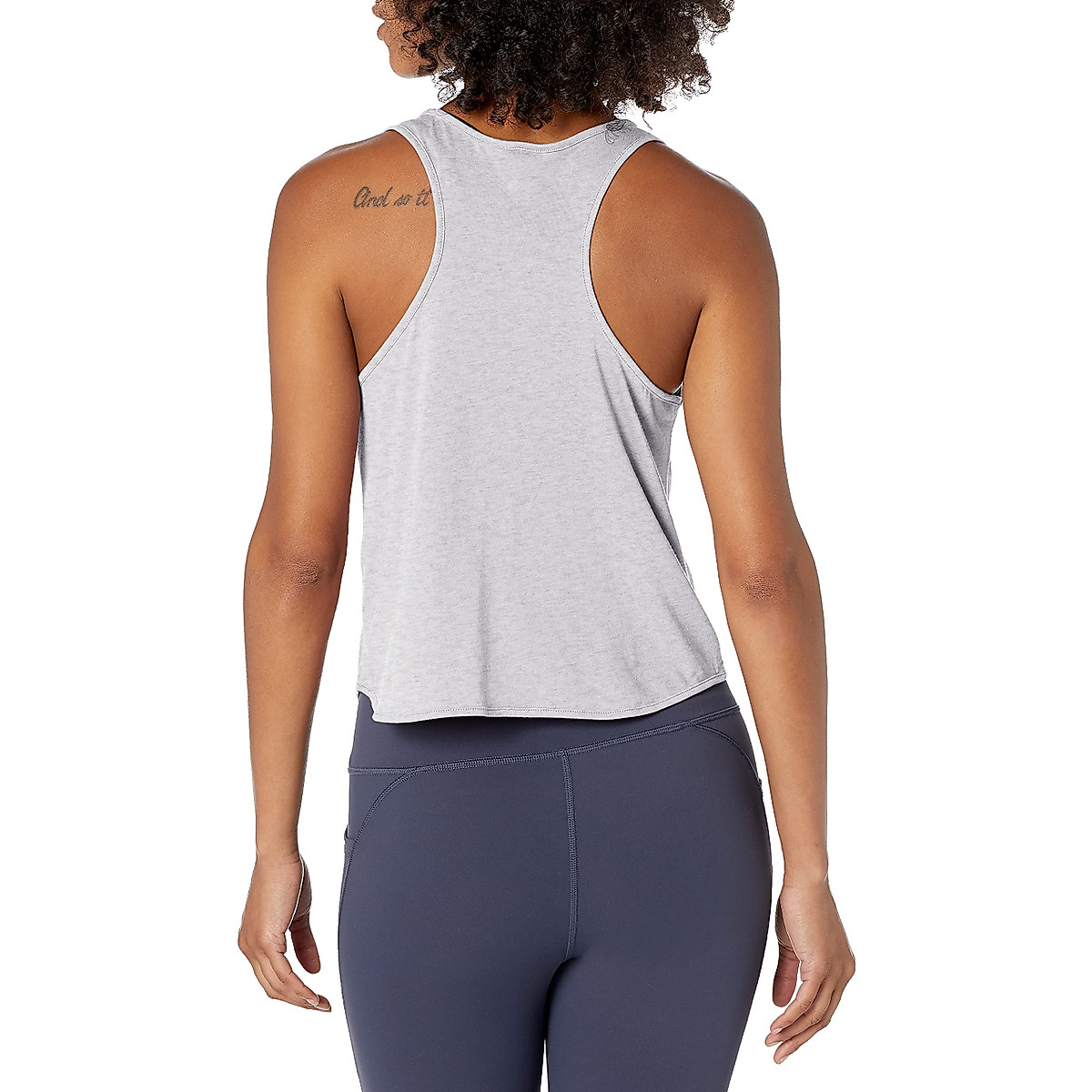 Soffe Womens Dance Crop Tank, ash X-Large