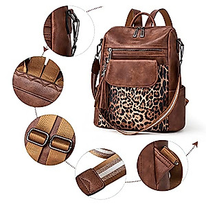 OPAGE Leather Backpack Purse for Women Fashion Designer Ladies Shoulder Bags Travel Backpack With Wristlet