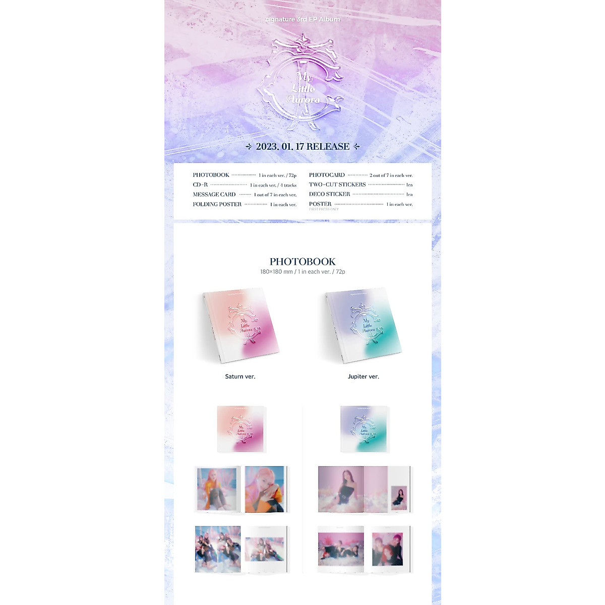 cignature - 3rd EP Album My Little Aurora CD (Jupiter ver., CD Only (No Poster))