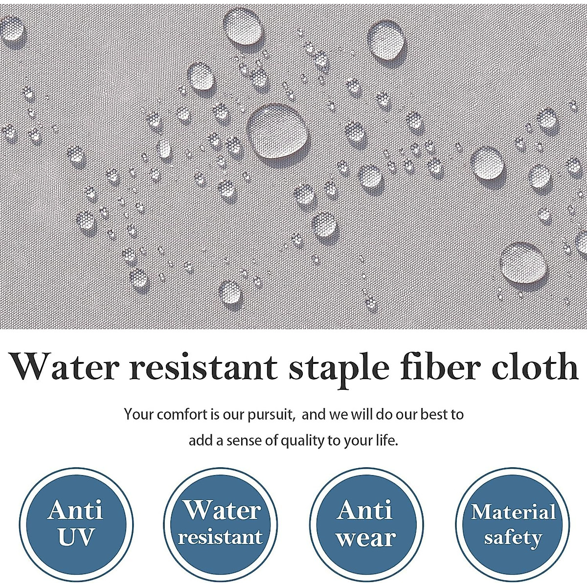 Deserqi 6-Piece Patio Cushion Cover Outdoor Patio Cushion Cover with Zipper Waterproof Replacement for 3-Piece Patio Furniture Set, Outdoor Cushion Cover Gray Coffee, Cover Only