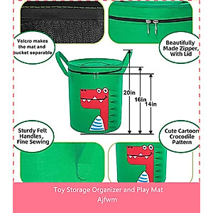 Toy Storage Organizer and Play Mat,Cartoon Storage Bucket Clothes Storage Basket Dirty Clothes Basket Children'S Toy Storage Basket