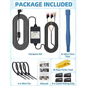 S10 Dash Cam Front and Rear WiFi 4K and Hardwire kit Cable for 24H Recording