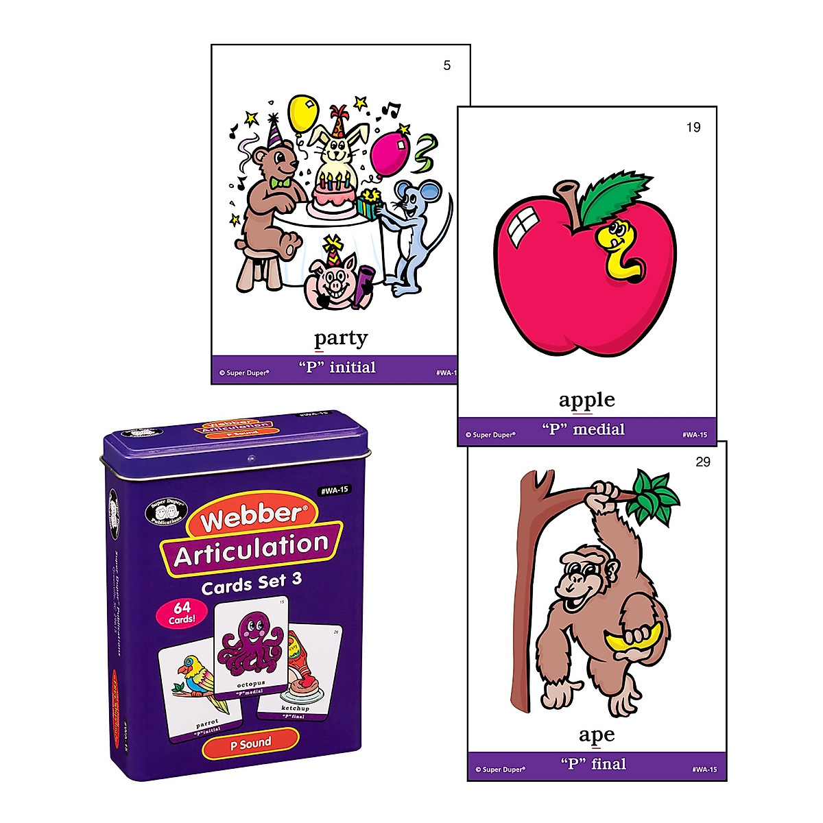 Super Duper Publications | Set of 7 Webber® Articulation Card Decks with Animal Artic Pairs (Bundle Set 3) | Educational Learning Resource for Children