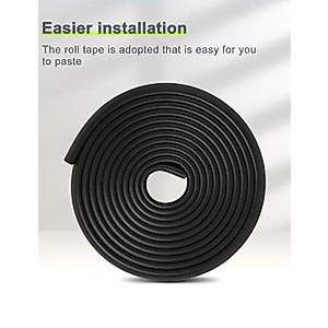 Arinbeb Foam Corner Protector Edge and Corner Guard, with 19 feet Length Foam Safety Bumpers, Baby Proofing Safety Table Corner Protectors Baby Proof Corner Black