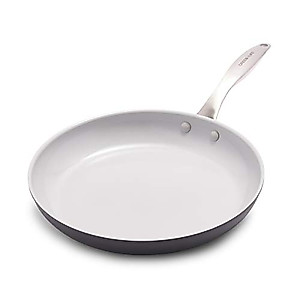 GreenLife Pro Hard Anodized Healthy Ceramic Nonstick, 12" Frying Pan Skillet, PFAS-Free, Dishwasher Safe, Oven Safe, Grey