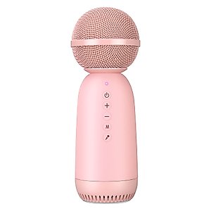 Aokeo Wireless Microphones Bluetooth Speaker, Wireless Karaoke Mic for Kids Children Mic for Singing Portable Karaoke Machine Mic,Home Birthday Party(Pink)