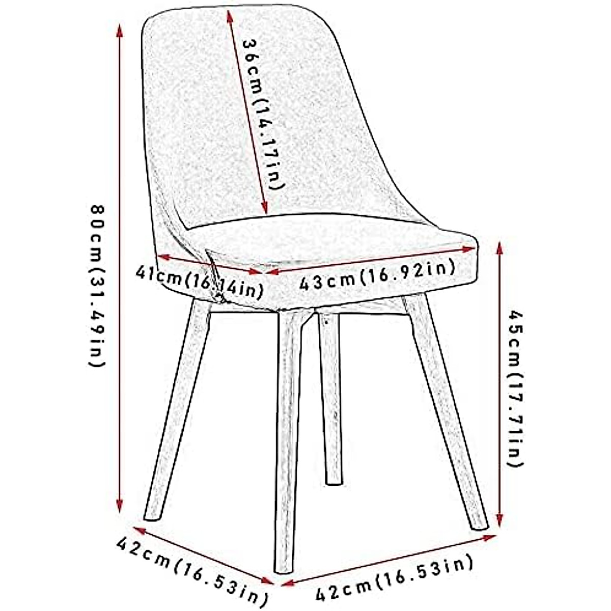 SHAWLA Chairs Cotton Linen Dining Chair,Solid Wood Reception Chair Kitchen Counter Makeup Room Lounge Counter Chairs Side Chair (Color:Dark Blue)