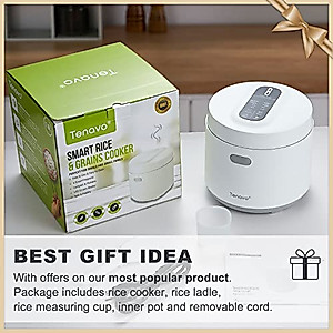 Tenavo Small Rice Cooker 3 Cups Uncooked,1.6L Rice Cooker Small, Portable Rice Cooker Small for 2-4 People, Mini Rice Cooker, Multi-cooker for Brown Rice, White Rice, Quinoa, Steel Cut Oats, and Grains, Touch Control, 400W, Black