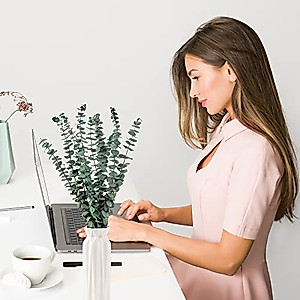 10 Pcs Dried Eucalyptus Stems 17" Real Eucalyptus 100% Made from Fresh Eucalyptus Leaves Artificial Eucalyptus for Shower Hanging, Wedding Decor Home Decor Farmhouse Decor DIY Artificial Plants,Green