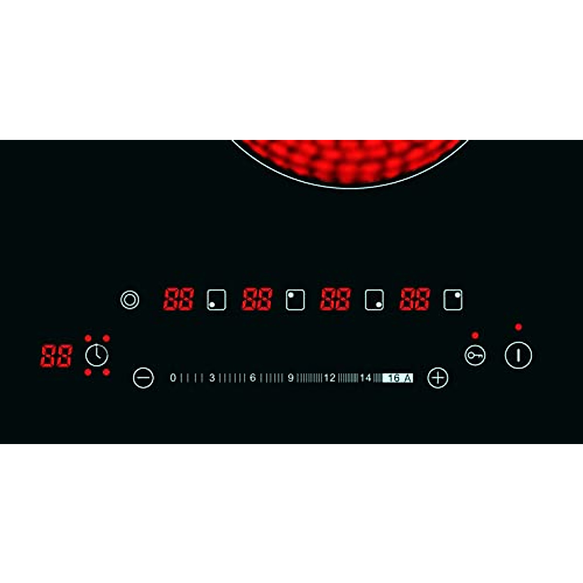 K&H 4 Burner 24 Inch Built-in Electric Stove Top Radiant Ceramic Cooktop SLIDER Touch Control 240V 7200W CE24-7206SL