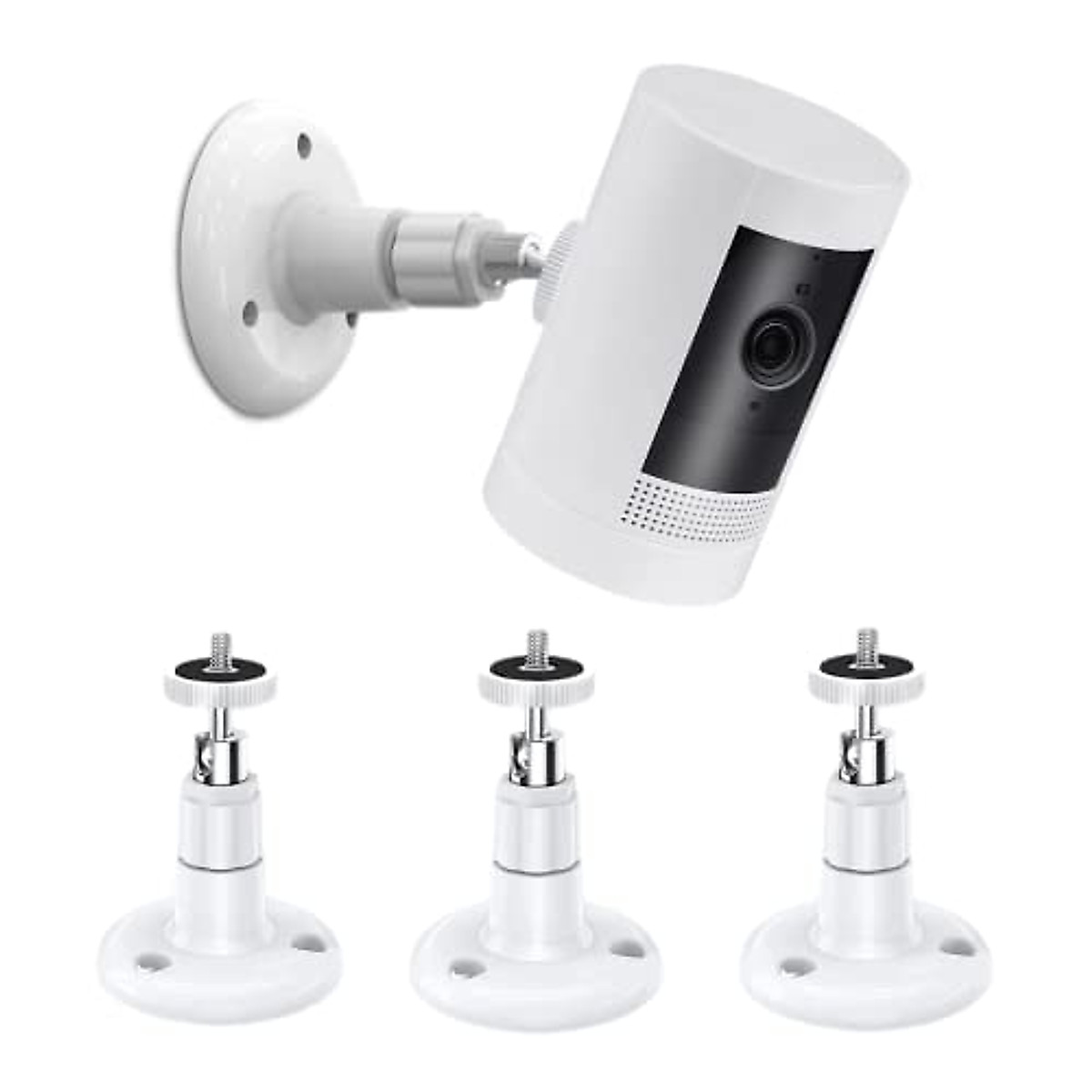 3 Pack Wall Mount for Ring Camera&Stick Up Cam Wired/Indoor Cam//Battery Cam/Ring Plug-in HD Security Cam,Indoor Outdoor Bracket for Wyze Cam Pan/V2 /V3/Outdoor, 360° Adjustable Mounting Bracket