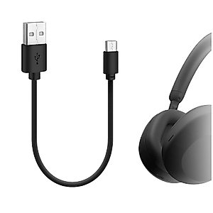 Geekria USB Headphones Short Charger Cable Compatible with Sony WH-1000XM6 WH-1000XM5 WH-1000XM4 ULT Wear WH-XB910N WH-CH720N Charger, USB-A to USB-C Replacement Power Charging Cord (1ft / 30cm)