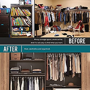 Hekmaden 6 PCS Acrylic Shelf Dividers for Closets, Clear Closet Shelf Divider for Wooden Shelving, Shelf Organizer for Clothing and Purse, Fits Shelves of 0.4”-0.95”…