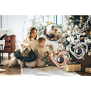 Personalized Photo Necklace Projection Necklace with Picture Inside -Sterling Silver Custom Photo Projection Necklace-Custom Jewelry Gift for Women Wife Mom Christmas