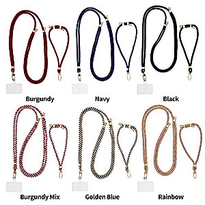 Sinjimoru Cell Phone Lanyard for Phone Case (2Packs), with Adjustable Phone Strap for Wrist Compatible with Key Holder & ID Card Holder. Sinji Strap Black