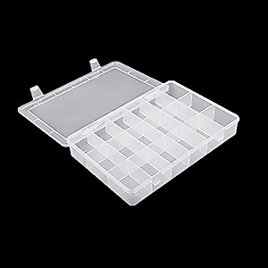 Floss Organizer Storage Box With 18 Compartments & 100 Bobbins, Clear, 10.5"