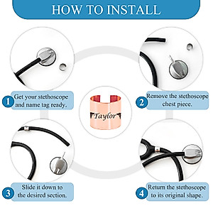 Personalized Stethoscope ID Tag, Stethoscope Charm Personalized Name Charm Wide 3/4"Cuff/Wrap Style Universal Fit Stethoscope Charm…