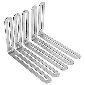 CRILSTYLEO 5pcs L-Shaped Gusset with Groove Angle Brackets for Wood Shelf Brackets for Shelves Wire Rack Shelving Corner Shelves Stainless Steel Shelves Shelf Support Bracket Shelf Bracket