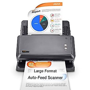 Plustek SmartOffice S30 High Speed A3 Large Format Duplex Document Scanner, with 100-page Auto Document Feeder (ADF). Scan 12” x 17” Size or Legal-Size Document