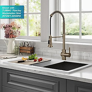 KRAUS Britt Touchless Sensor Commercial Pull-Down Single Handle Kitchen Faucet in Spot Free Antique Champagne Bronze, KSF-1691SFACB