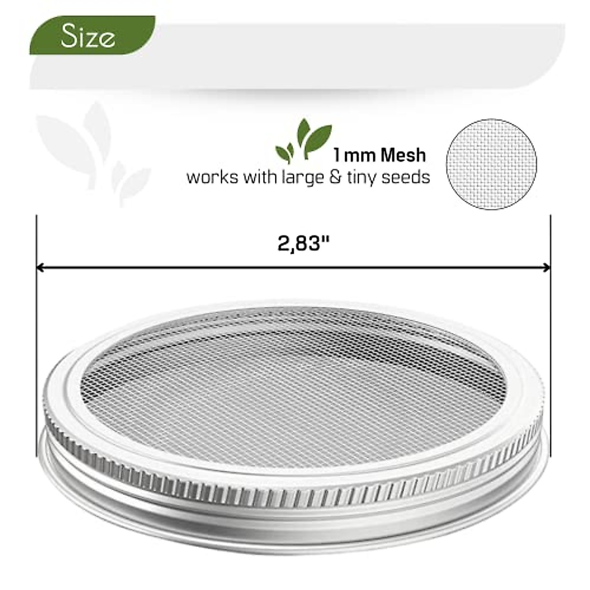 6PCS Stainless Steel Sprouting Lids – Regular Mouth Mason Jars Lids for Germination Kit 304 Stainless Steel Sprouting Jar Mesh Lids for Sprouts Grow Kit for Growing Broccoli Mung Bean Sprouts Alfalfa