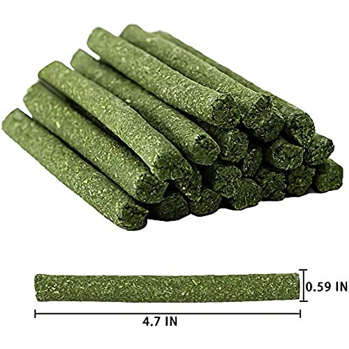 LSSH GmbH 20PCS Natural Timothy Hay Sticks, Timothy Grass Molar Stick Chew Toys for Rabbits, Chinchillas, Guinea Pigs, Hamsters and Other Small Animals Treats.