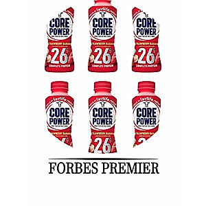Fairlife Core Power High Protein Milk Shake, Natural Flavor Ready to Drink Protein Shake, The best Strawberry Protein Shakes, 14 fl oz , 26gm (Strawberry Banana flavor, Pack of 6 Bottles) protein, beverages, strawberries, FORBES PREMIER CARD INCLUDED!