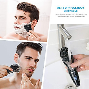 Phisco Electric Shaver Razor for Men with Floating Rotary Razor Ipx7 Led Display Rechargeable Dry/Wet Men's, Electric Shavers for Men Face with Pop-Up Beard Trimmer for Father Day Gifts
