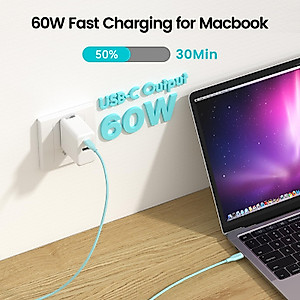 USB C Charger Cable [2-Pack 6ft] 60W Type C Charger Fast Charging, USB C to USB C Cable for iPhone 16 15 Pro Max Plus, Samsung S23/S22 Ultra, MacBook Air Pro 2020, iPad Pro