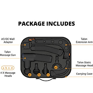 Brazyn - Talon Percussion Massage Gun + Massage Cane + Gun Holder System - Deep Tissue Muscle Massager with Arm Attachment for Whole Body Pain Relief, Upper and Lower Back, Neck & Shoulder Relaxer