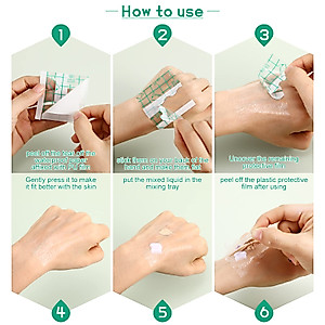 100 Pieces Hand Palette makeup artist supplies Single Use Makeup Hand Palette Makeup Mixing Palette Makeup Artist Must Haves Transparent Waterproof Makeup Tape for Women (2.3 x 2.3 Inches)