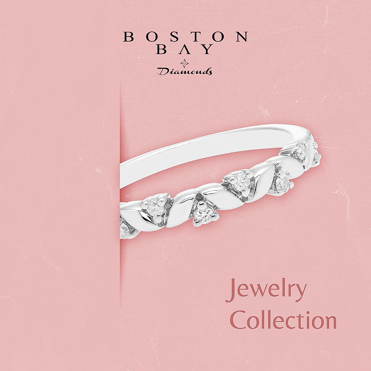 .925 Sterling Silver 1/10 Cttw Round Diamond 3-Prong Chevron Floral Engagement Ring (I-J Color, I2-I3 Clarity) - Size 7