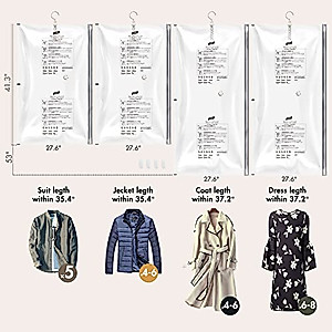 TAILI Hanging Vacuum Storage Bags Variety 4 Pack and Flat Vacuum Storage Bags 12 Pack