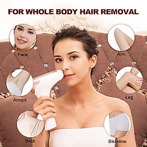Permanent Hair Removal, MiSMON IPL Laser Hair Removal for Women/Men,Painless Hair Remover on Armpits Back Legs Arms Face Bikini line, Skin Color Sensor - Safe and Effective Device