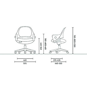 SIDIZ Ringo Junior Adjustable Desk Chair Artificial Leather Fixed Type + Foot Rest (Blue)