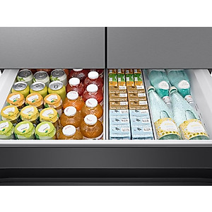 Samsung Bespoke 23 cu. ft. 4-Door French Door Smart Refrigerator with Beverage Center in Stainless Steel, Counter Depth