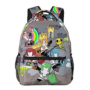 DSERC Castle Cartoon Crashers Anime Backpacks Laptop Backpack Unisex Cartoon Double Shoulder Bag for Camping Travel Daypack