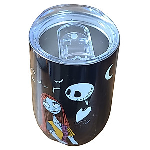 KCare The Nightmare Before Christmas 16oz Steel Stemless Wine Tumbler Featuring Jack and Sally