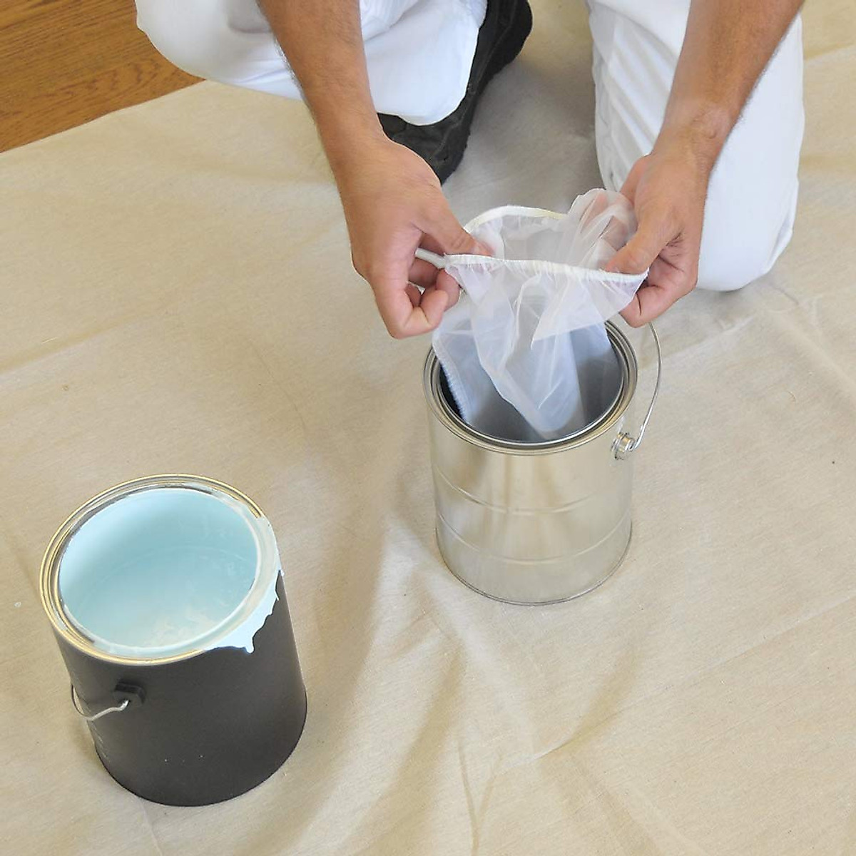 Trimaco SuperTuff Regular Mesh/Elastic Top Bag Strainers, 1 gallon, (25-Pack), White