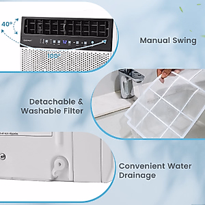COSTWAY 10000 BTU Window Air Conditioner, Over the Sill AC with Energy Saver Modes, Handy Remote, Touchable LED Control Panel, up to 250 Sq.Ft. Window AC Unit, Ultra Quiet Operation