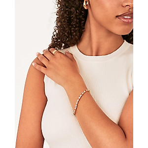 PAVOI 14K Gold Plated Brownish Multi Colored Cubic Zirconia Tennis Bracelet | Yellow Gold Bracelets for Women | 7 Inches